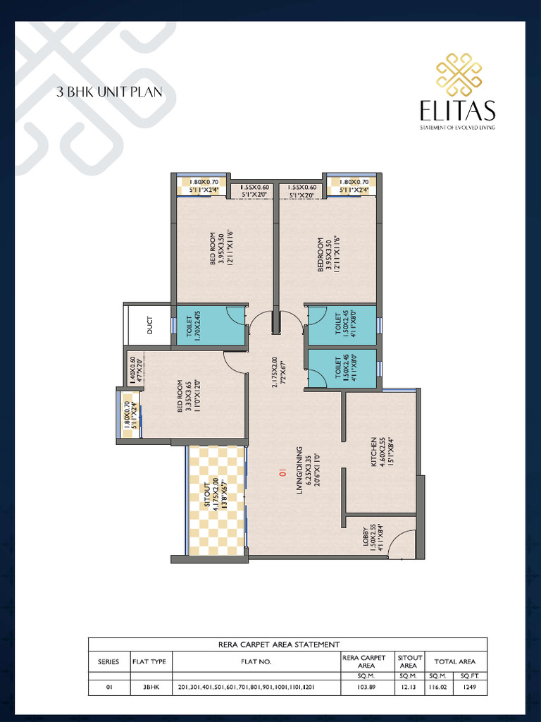 3 BHK Elitas | PDF