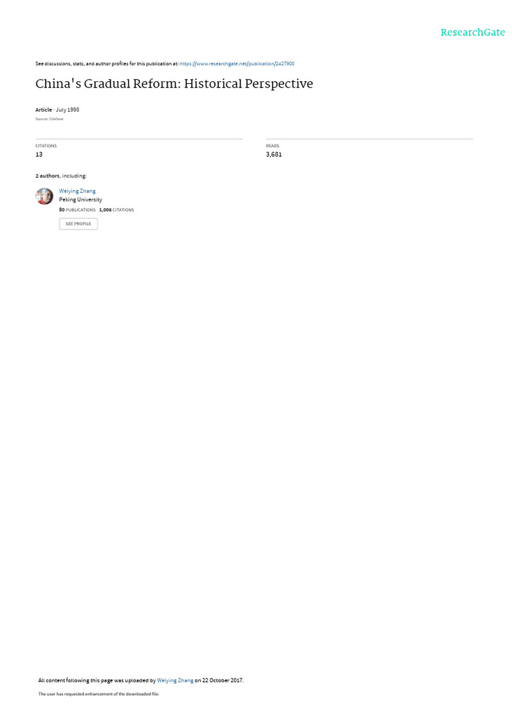 China's Economic Reform Journey | PDF | Economics | Chinese Economic Reform