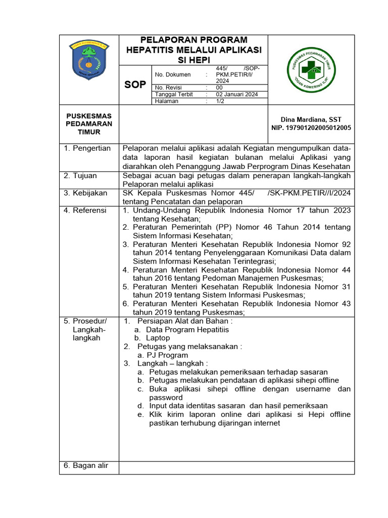 SOP APLIKASI Si Hepi Hepatitis | PDF | Bisnis