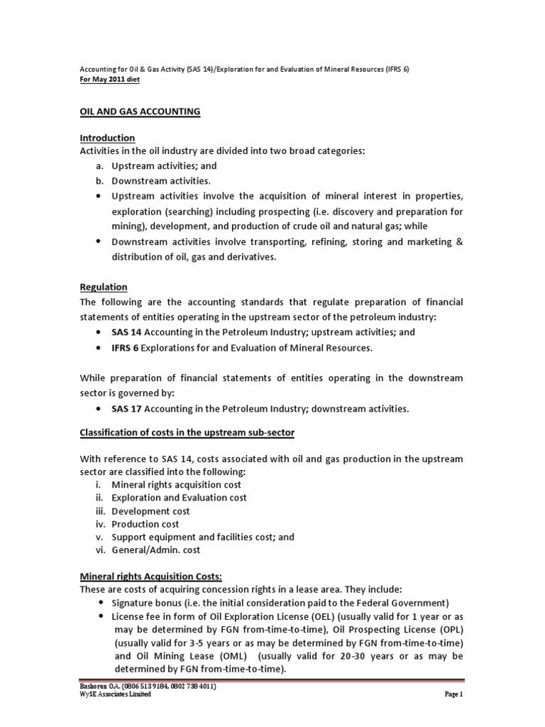 Oil & Gas Accounting Overview | PDF | International Financial Reporting ...