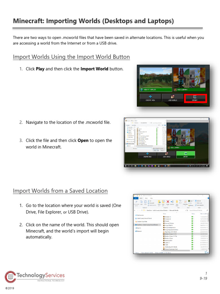 Minecraftimportingworlds 554cf238625 | PDF
