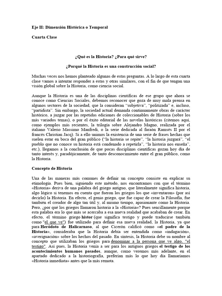 Eje II Clase 4 | PDF | Hora | Conocimiento