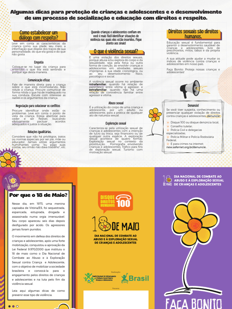 Folder-18 de Maio - 2024 - 20240411 - v2 | PDF | Violência | Adolescência