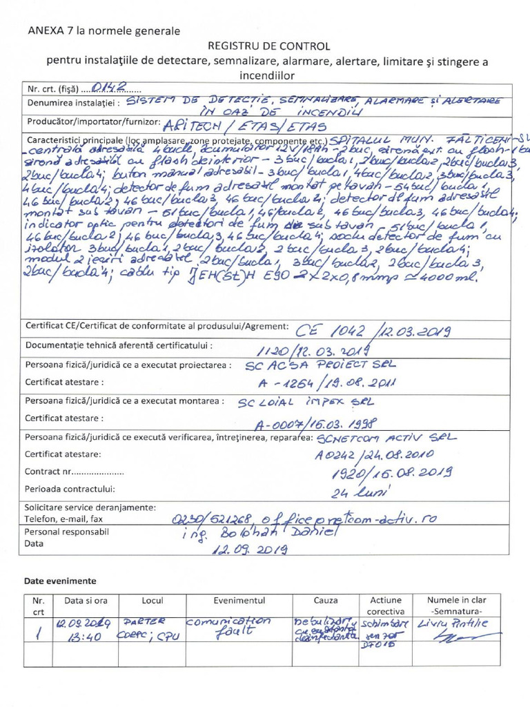 Registru Control Anexa 7 | PDF