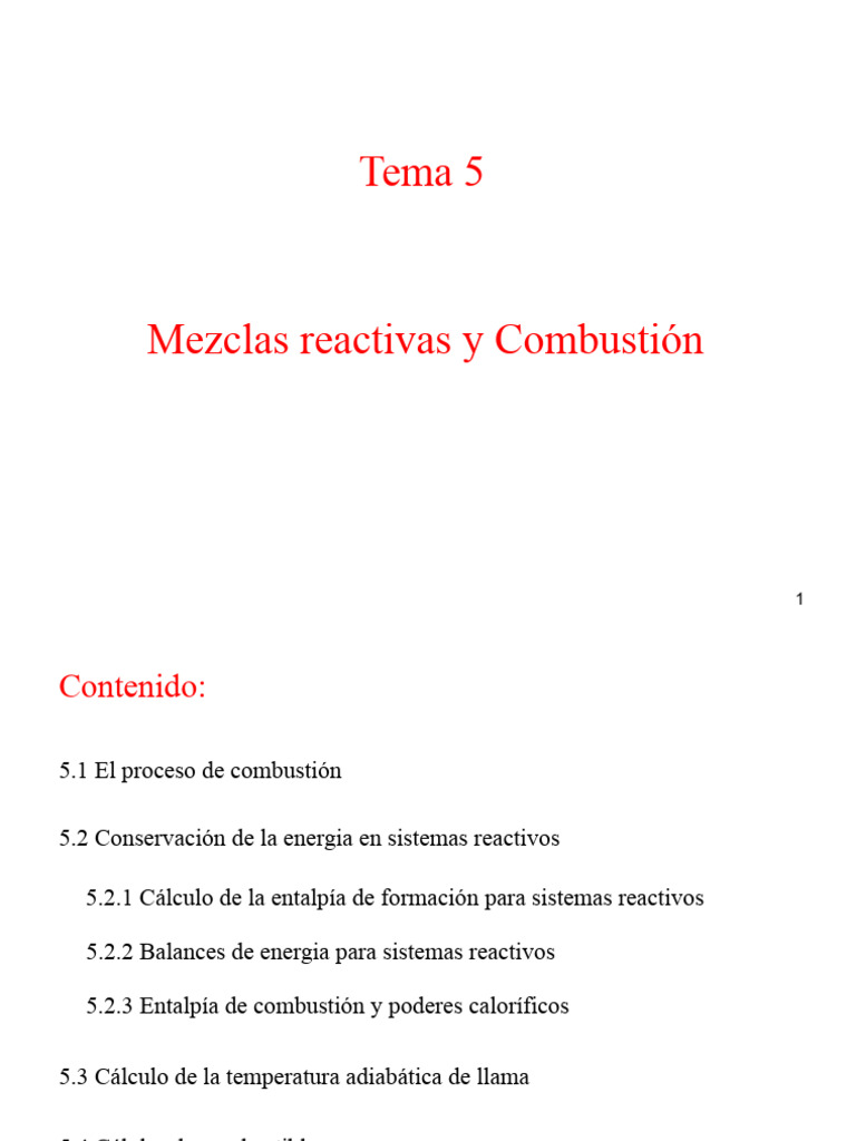 Mezclas Reactivas y Combustión.ppt | PDF | Combustión | Redox