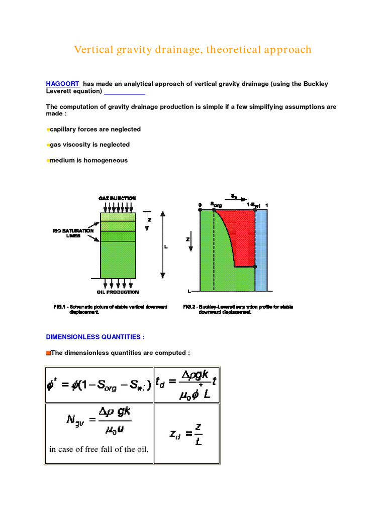 Vertical Gravity Drainage Theory | PDF
