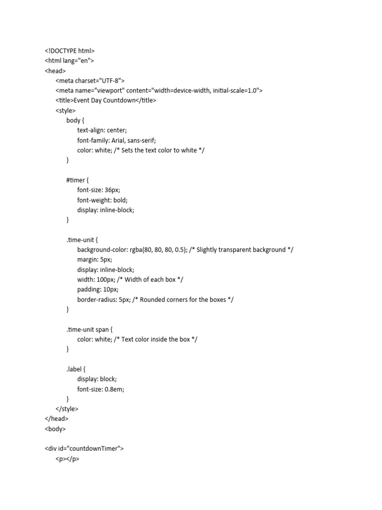 Countdown Timer | PDF