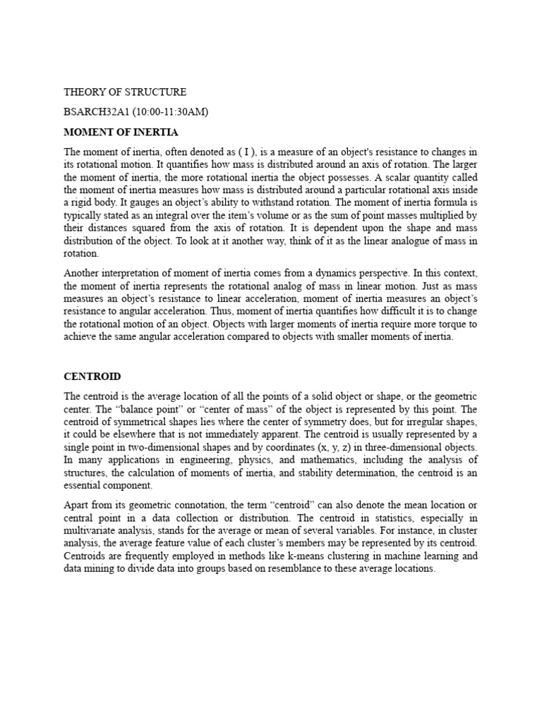 Moment of Inertia | PDF | Rotation Around A Fixed Axis | Physical Quantities
