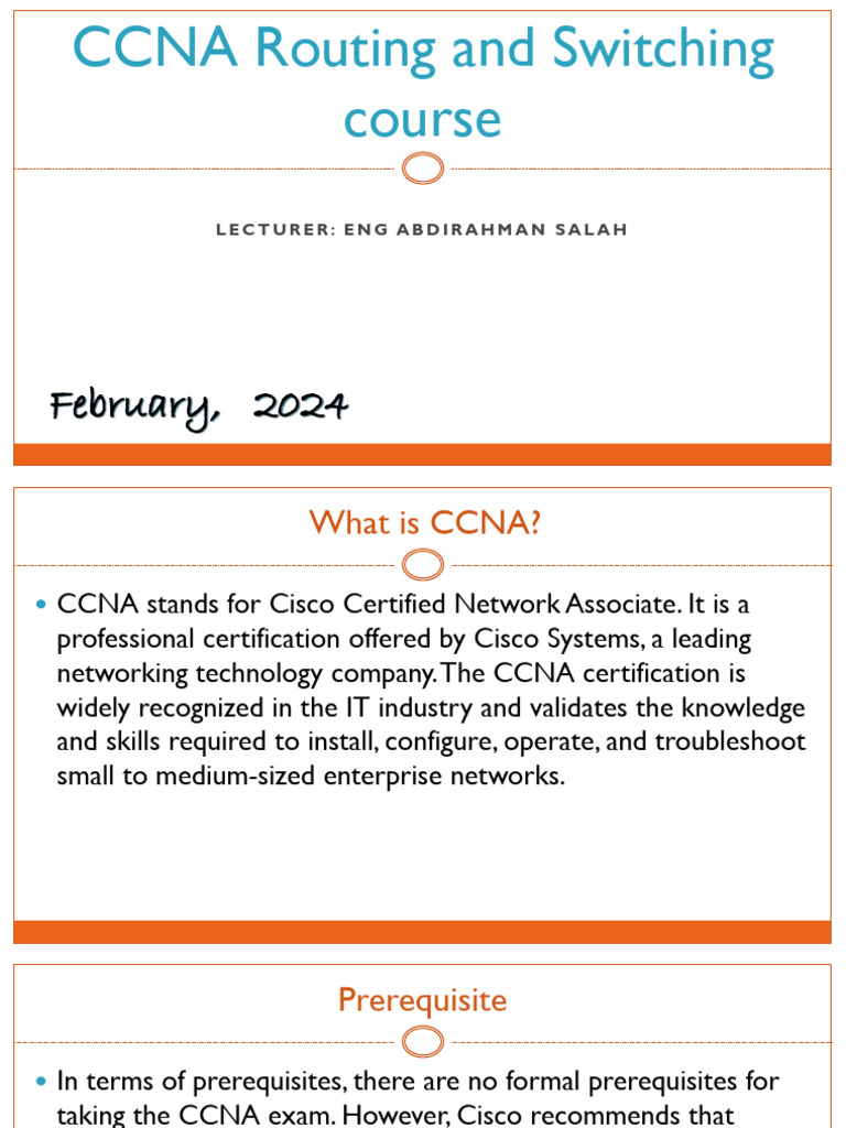 CCNA R&S Course Overview | PDF | Cisco Certifications | Qualifications