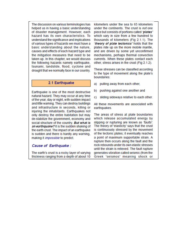 Earthquake and Cyclones Notes | PDF