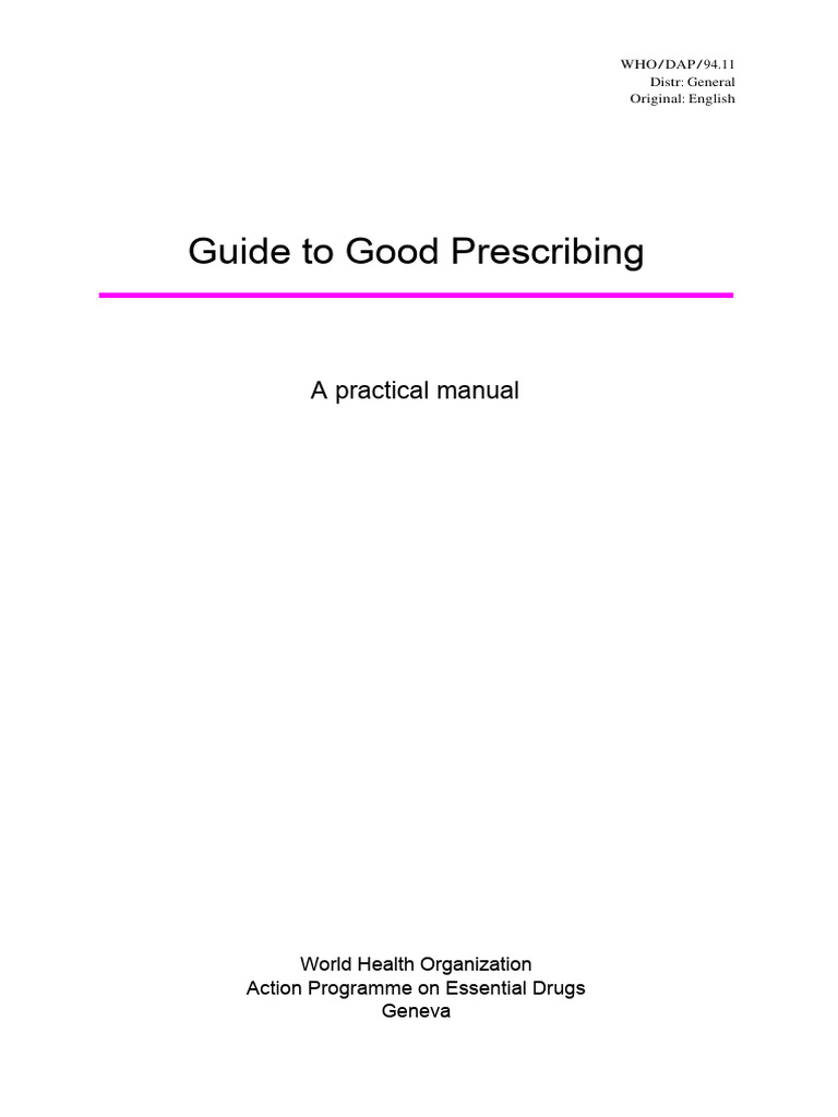 Who Guidelines To Prescribing | PDF | Medical Prescription | Therapy