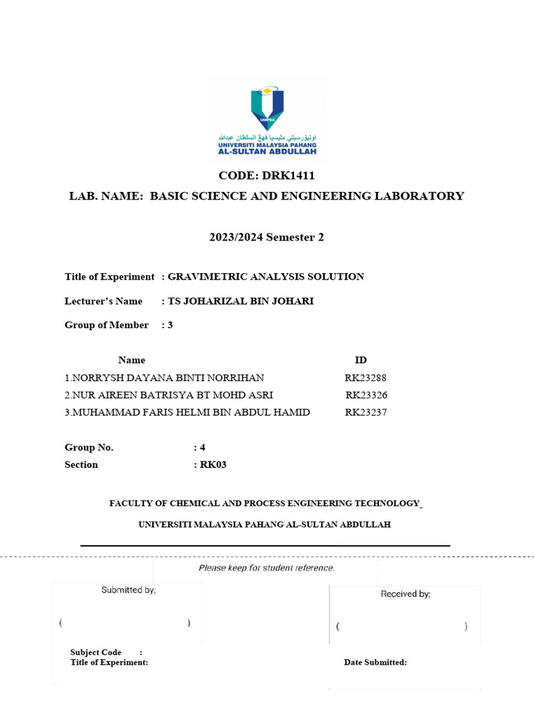 Lab Report 2 | Download Free PDF | Precipitation (Chemistry ...