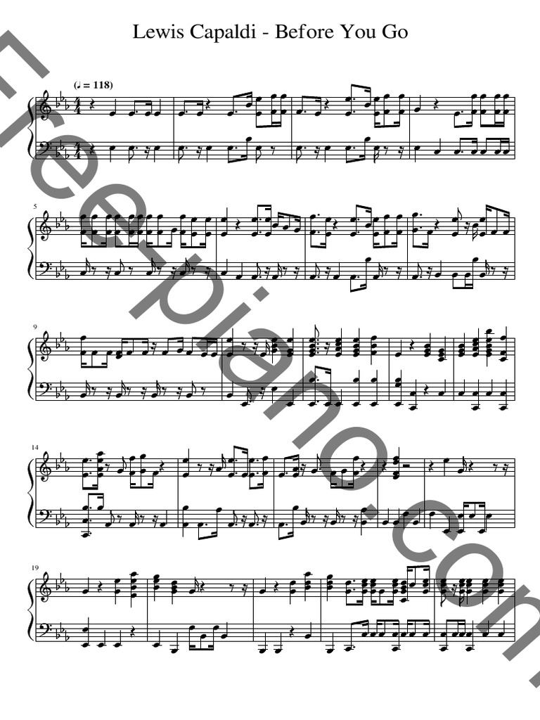 Lewis Capaldi Before You Go | PDF | Singles (Music) | Music