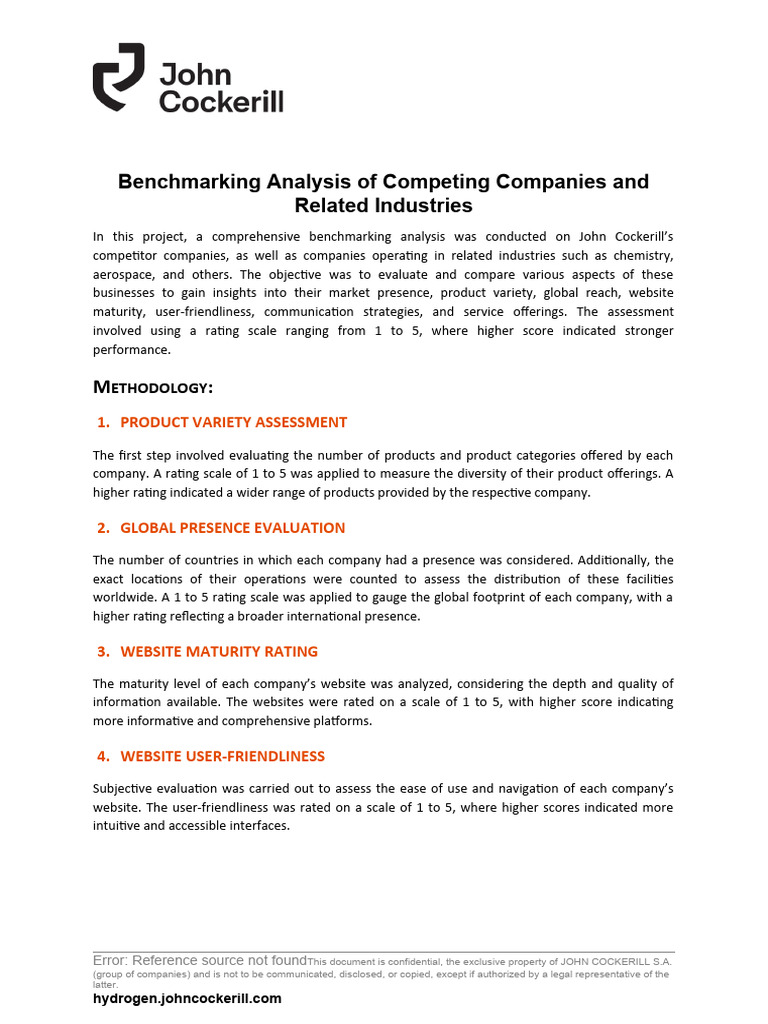 Competitor Benchmarking Analysis Report | PDF | Usability | Benchmarking