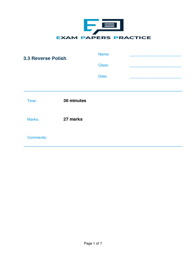 Reverse Polish Notation Evaluation Guide | PDF | String (Computer ...