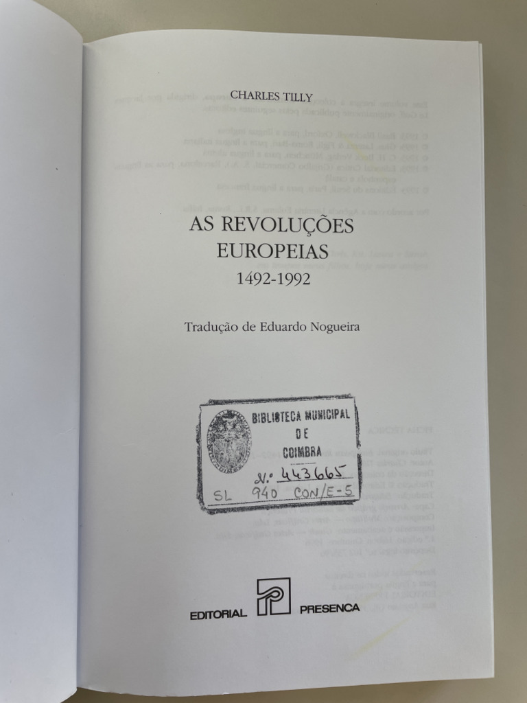Charles Tilly, As Revoluções Europeias, Pp. 261-270 | PDF