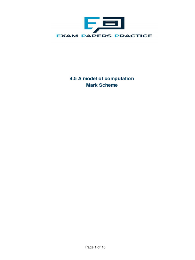 4.5 A Model of Computation Mark Scheme | Download Free PDF | Algorithms | Computer Science
