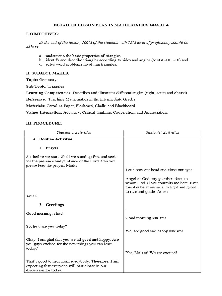 DLP in Math - Relojas, Rossalie | PDF | Triangle | Shape