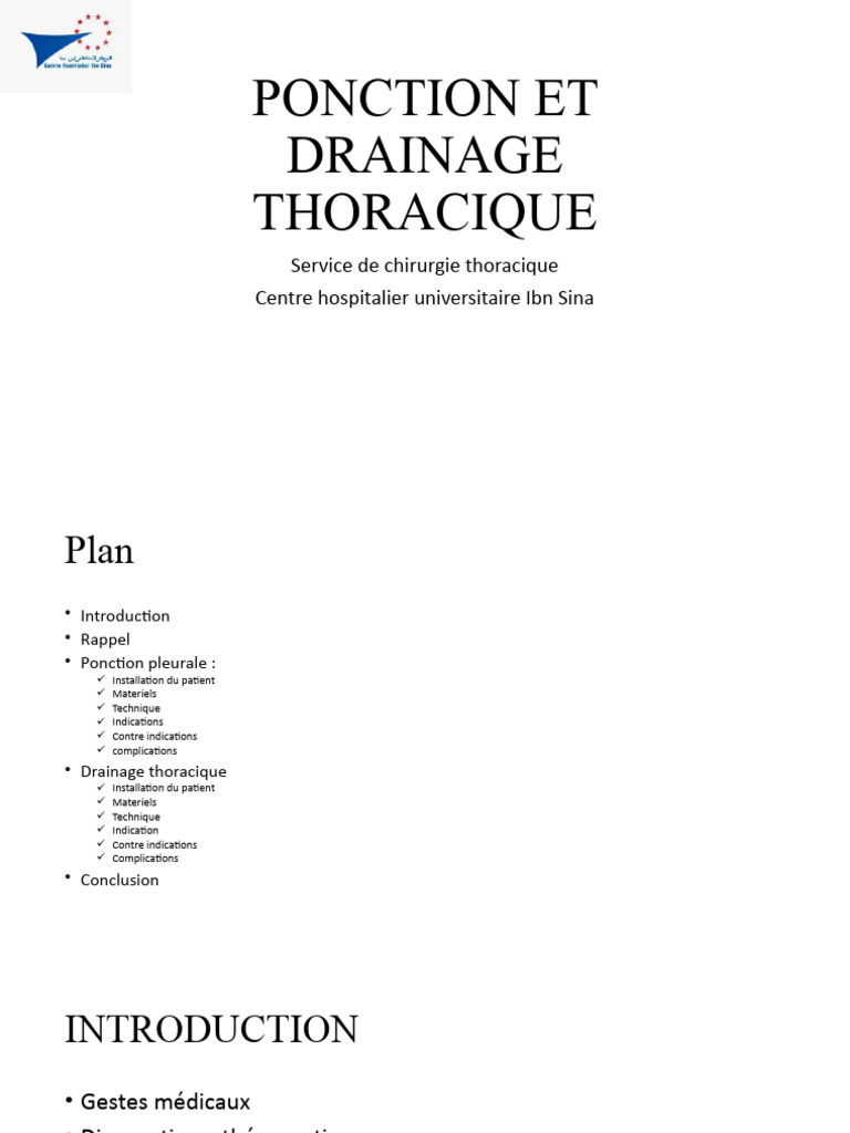 Ponction et Drainage Thoracique | PDF | Maladies et troubles ...