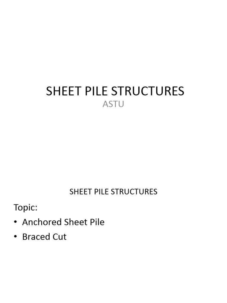 Chapter 1 Sheet Pile Wall - Note | PDF | Bending | Beam (Structure)
