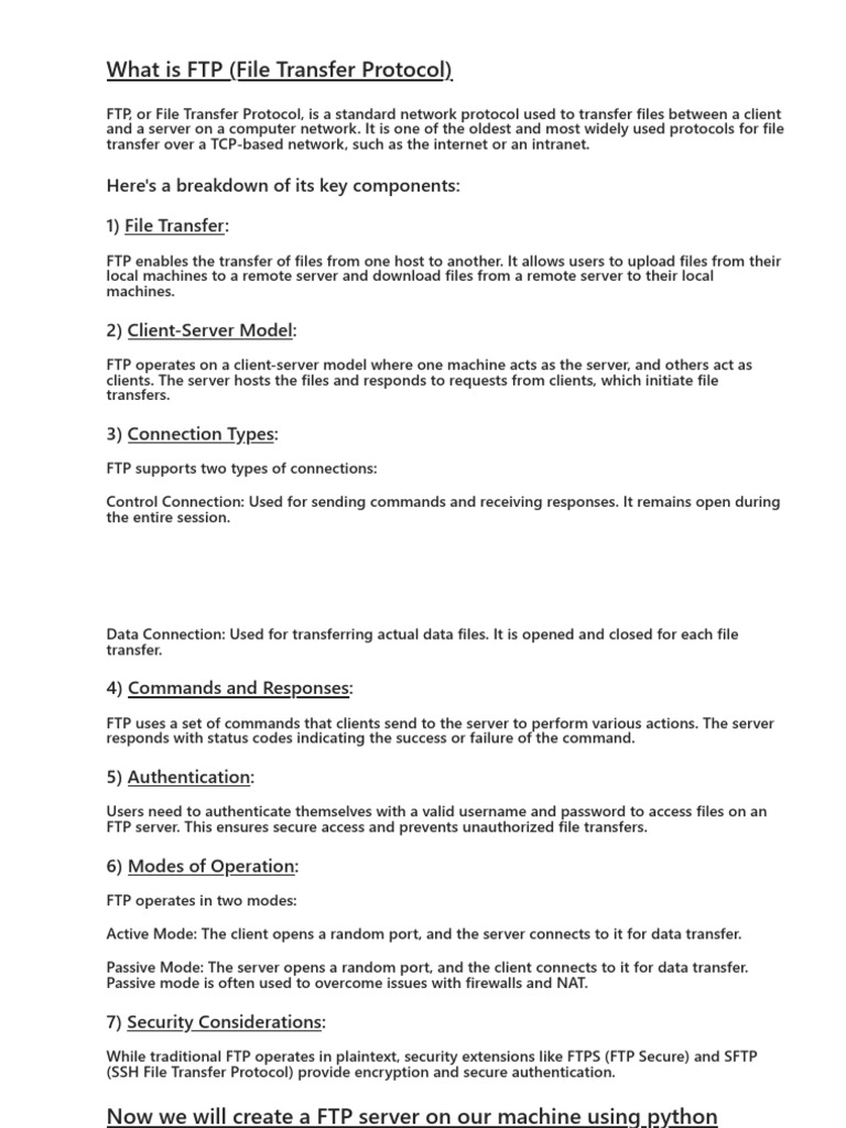 FTP Server | Download Free PDF | File Transfer Protocol | Computer ...