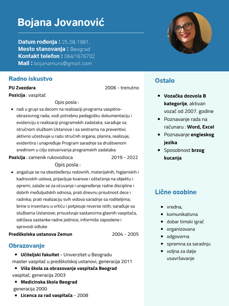 Blue Light Blue Color Blocks Physician CV | PDF