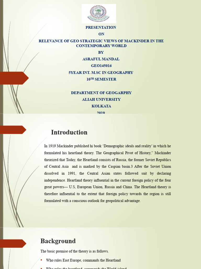 Mackinder's Heartland Theory Today | PDF | Geopolitics | Central Asia
