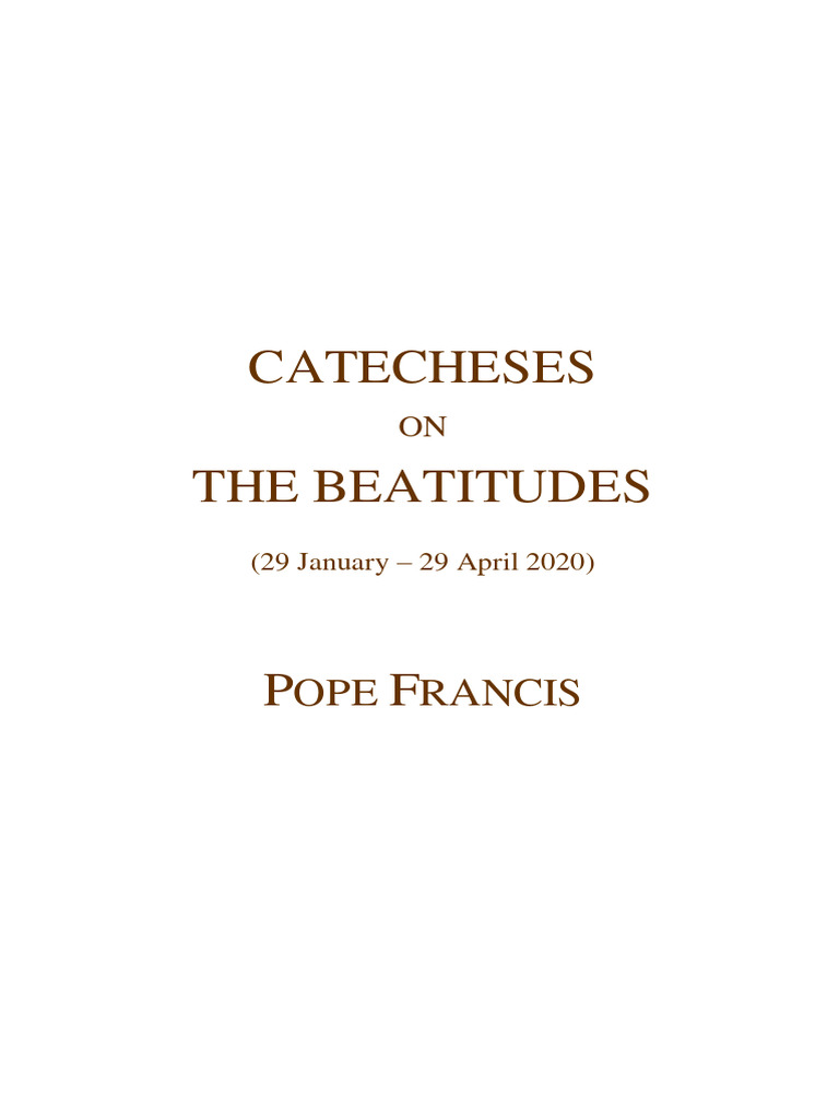 Catecheses On The Beatitudes Booklet | PDF | Beatitudes | Mercy