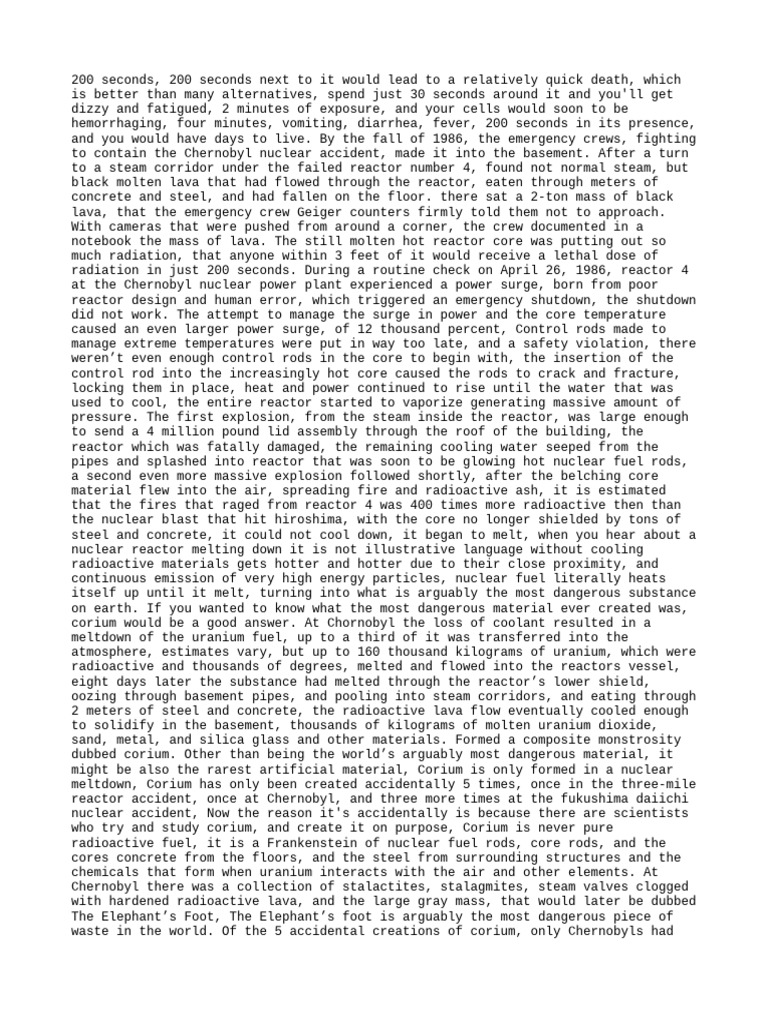 Message | PDF | Nuclear Reactor | Chernobyl Disaster