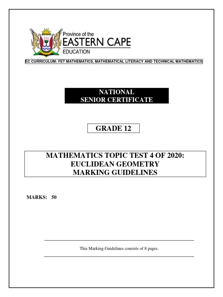 Grade 12 Euclidean Geometry Test 2020 | PDF