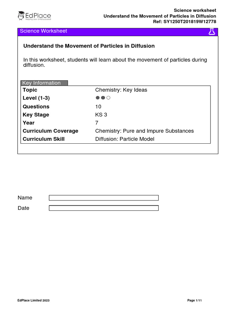 Understand The Movement of Particles in Diffusion | PDF | Diffusion ...