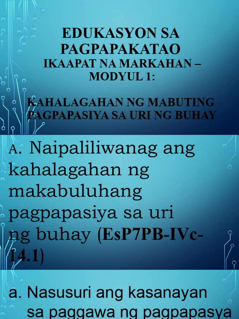 Esp 7 PPT 4th Q Modyul | PDF