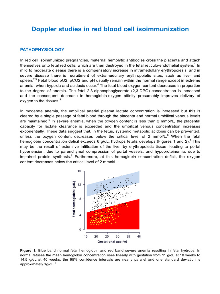 Doppler Ultrasound - Red Cell Isoimmunization | PDF | Anemia | Fetus