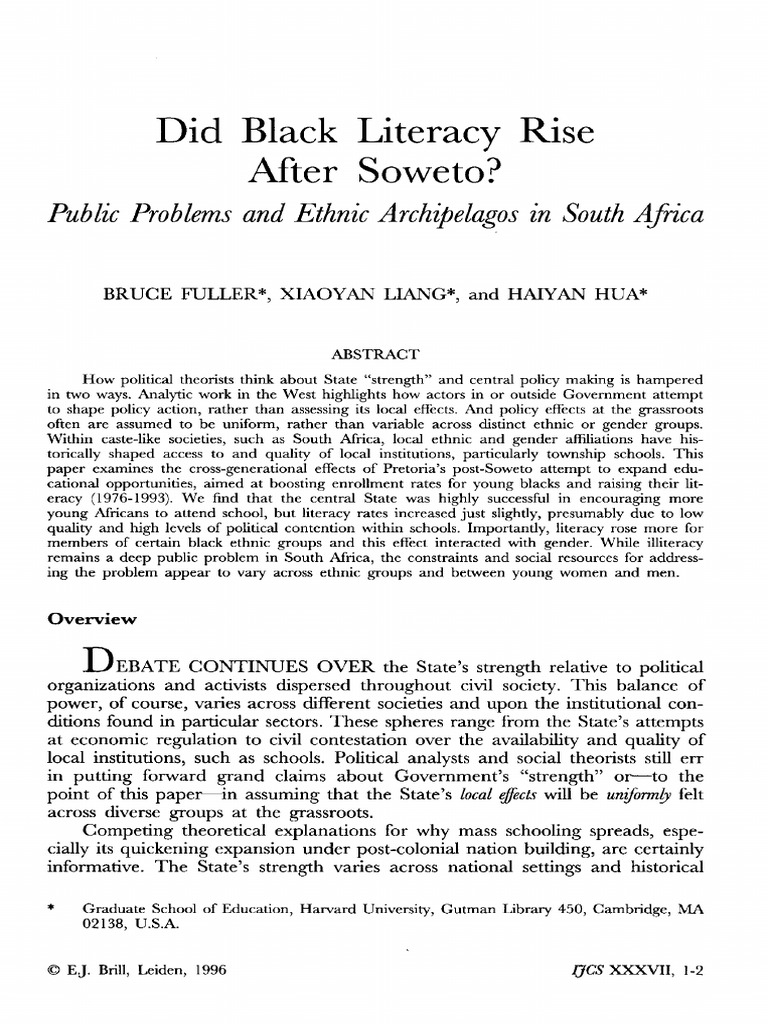 Journals Ijcs 37 1-2 Article-P97 6-Preview | PDF | Apartheid | Literacy