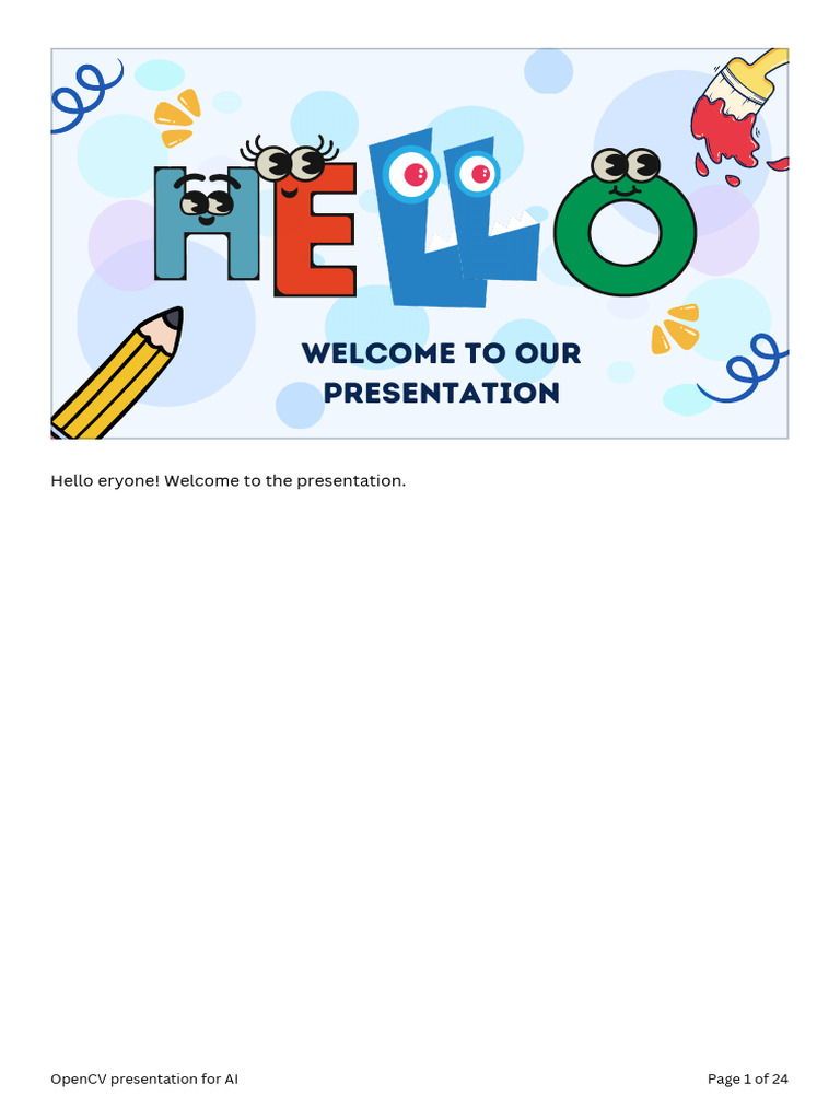 OpenCV Presentation For AI | PDF | Information Science | Information ...