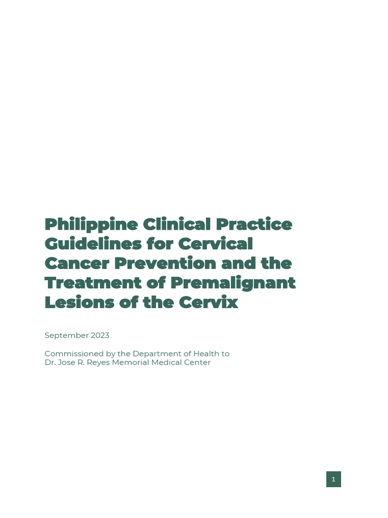 (CPG) Philippine Clinical Practice Guidelines For Cervical Cancer ...