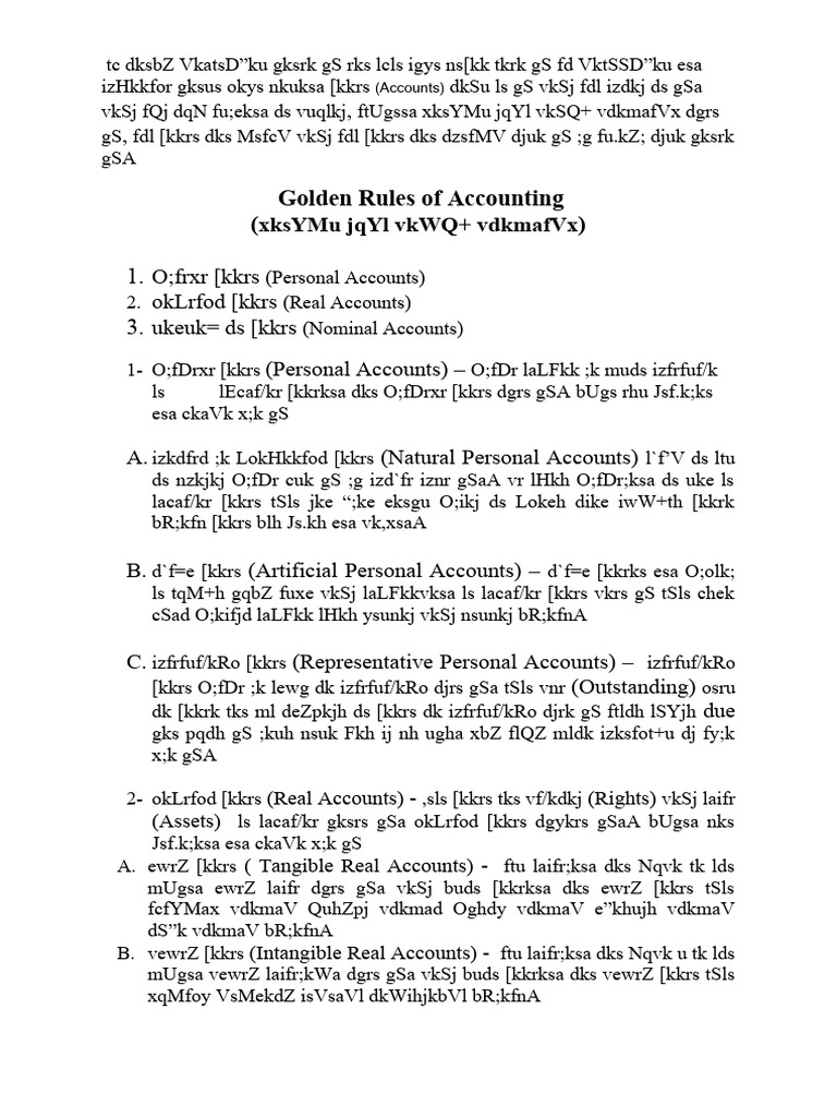 Golden Rules of Accounting From Fardeen 2 | PDF | Income Statement | Corporations