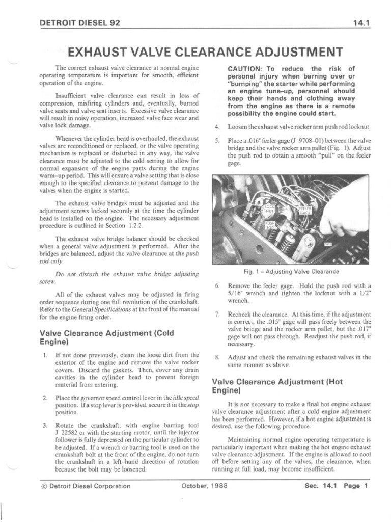Detroit Valve Setting + | PDF