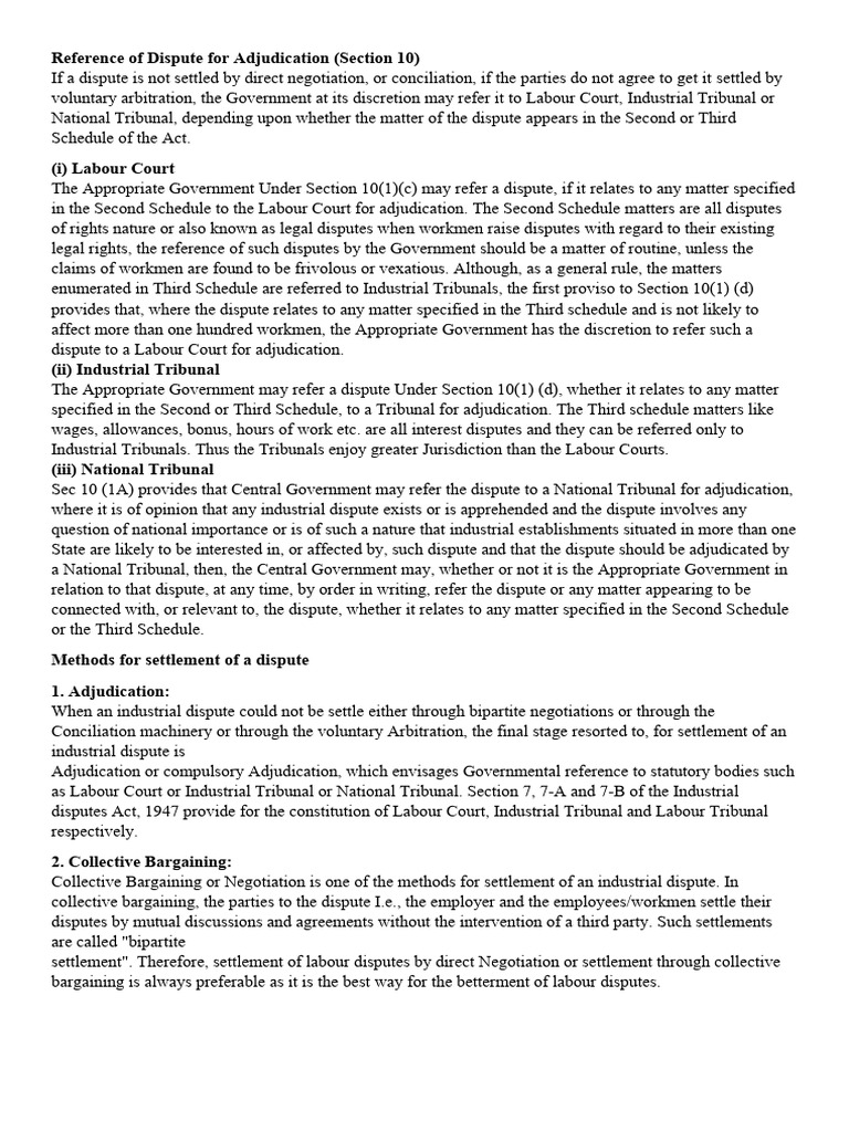 Industrial Dispute Adjudication Guide | PDF | Tribunal | Adjudication