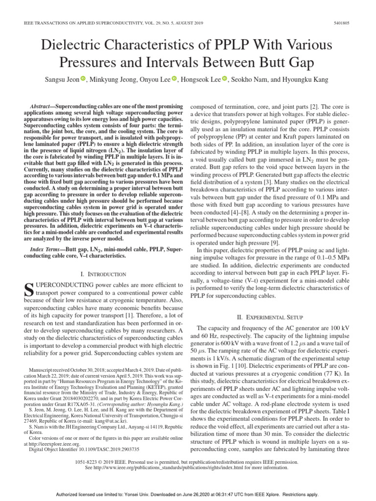 Dielectric Properties of PPLP in Cables | PDF | Electrical Breakdown ...