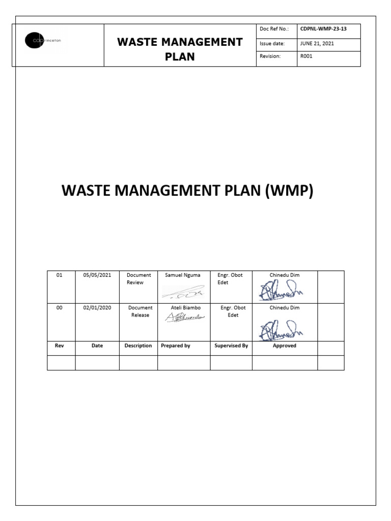 Waste Management Plan Overview 2021 | PDF | Sewage Treatment | Waste ...