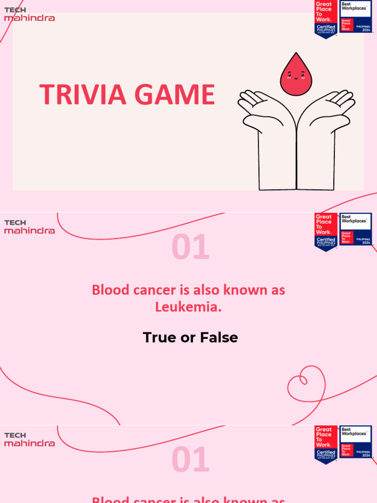 Blood Cancer Trivia Game | PDF | Leukemia | Cancer