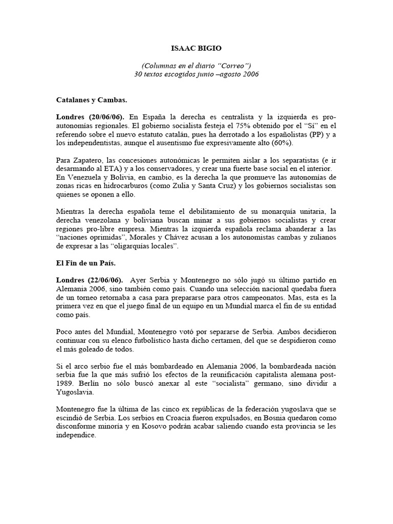 Isaac Bigio, Columnas (Junio - Agosto, 2006) | PDF | Hezbolá | Israel