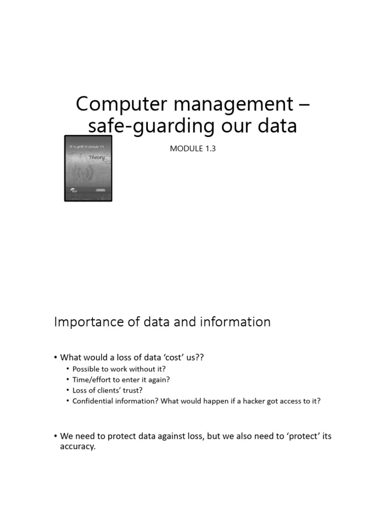 IT Is Gr8! at Grade 11 - Module 1.3 (Computer Management) | PDF | Malware | Backup
