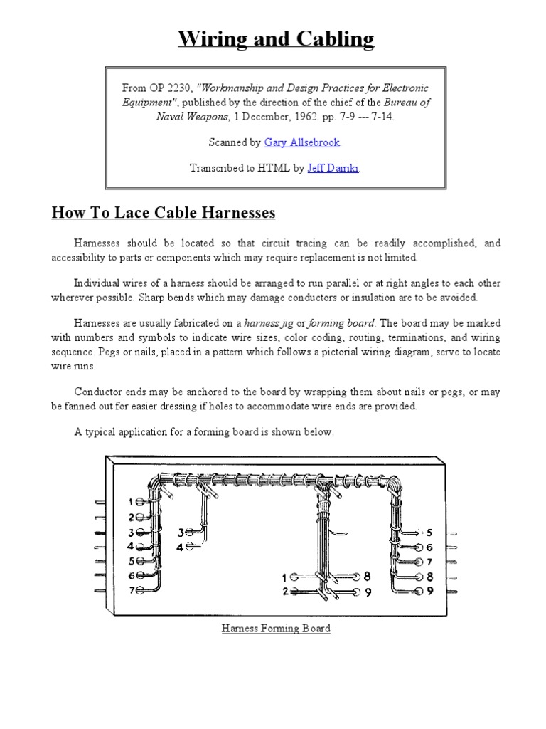 Wiring and Cabling - How To Lace Cable Harnesses | Download Free PDF ...