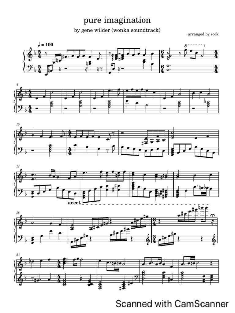 Pure Imagination by Gene Wilder (Wonka Soundtrack) | PDF