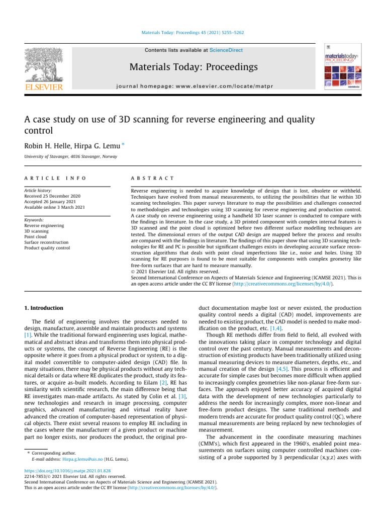 A Case Study On Use of 3D Scanning For Reverse Engineering and Quality Control | PDF | Spline ...