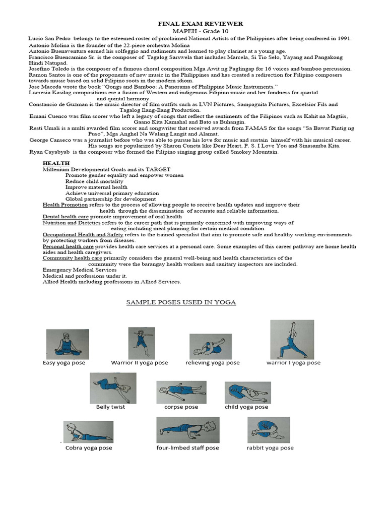 Reviewer in Mapeh Gr. 10 | PDF | Health Care | Social Programs