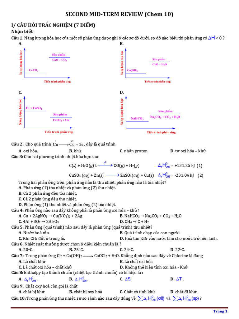 5.2nd MidTerm Review Chem10 | PDF