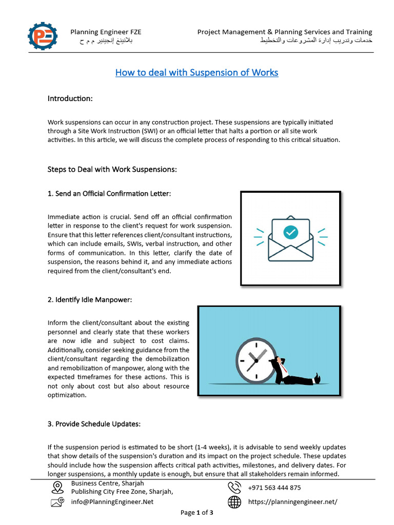 Managing Construction Work Suspensions | PDF | Project Management ...
